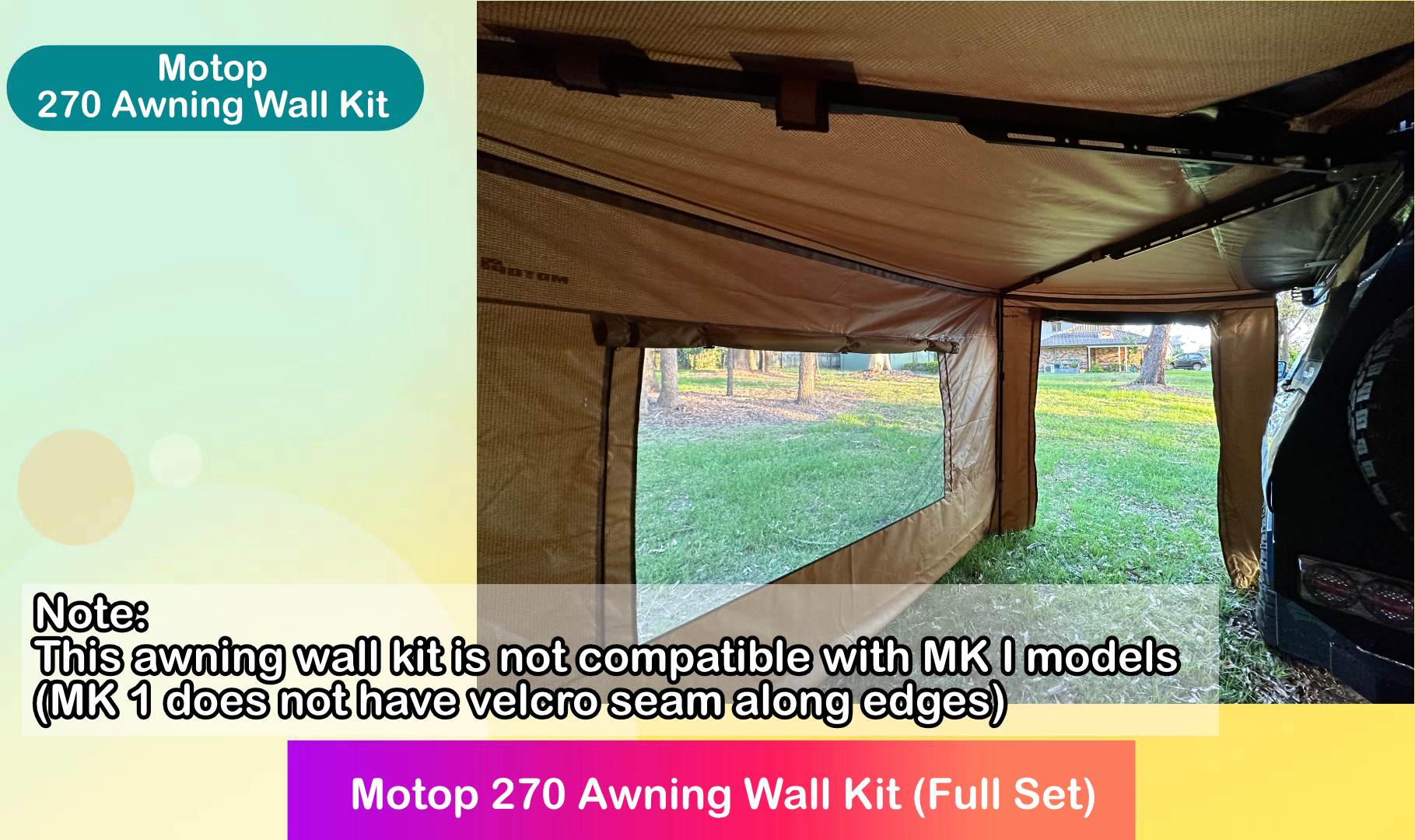 Motop Awning Wall Kit 270 Freestanding Awning Mk II Passenger Side ...
